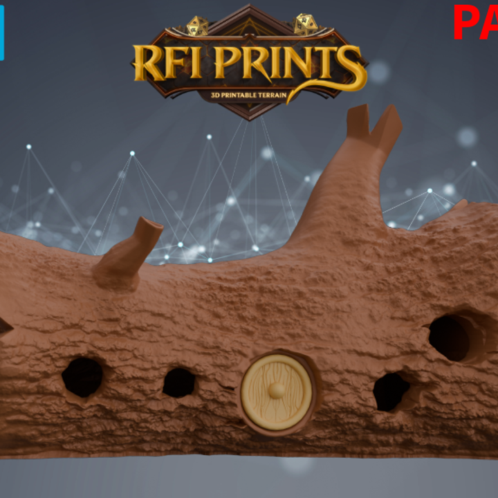 3D Printable Swamp Log Hut 2 by RFIPRINTS